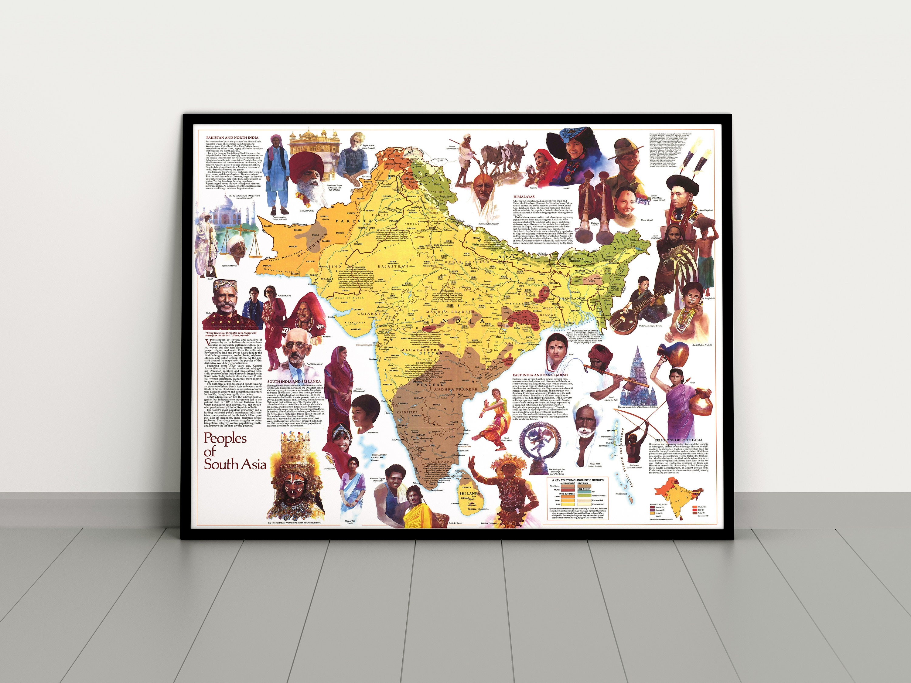 India Map Print India Map Poster Map of India Wall Art India Map Home ...