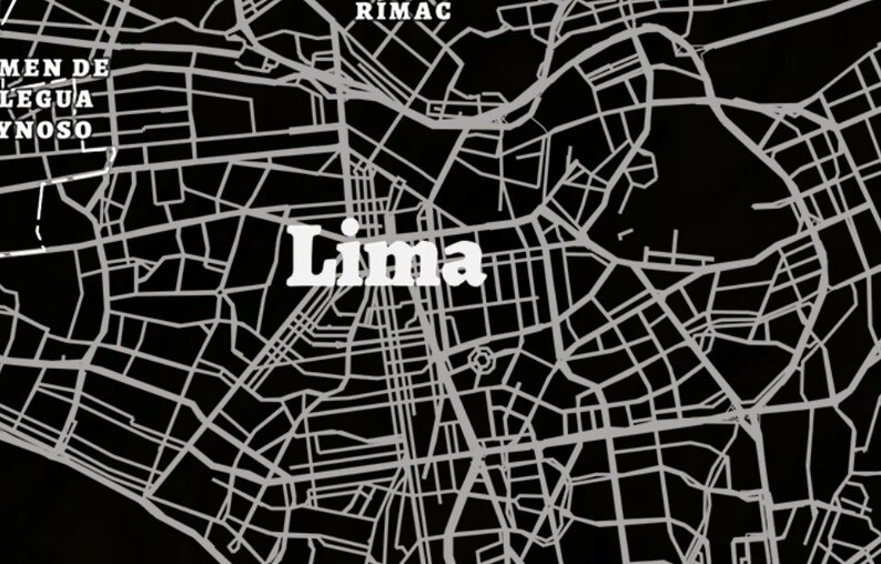 Lima Map Print Lima Map Poster Lima Peru Wall Art Lima - Etsy