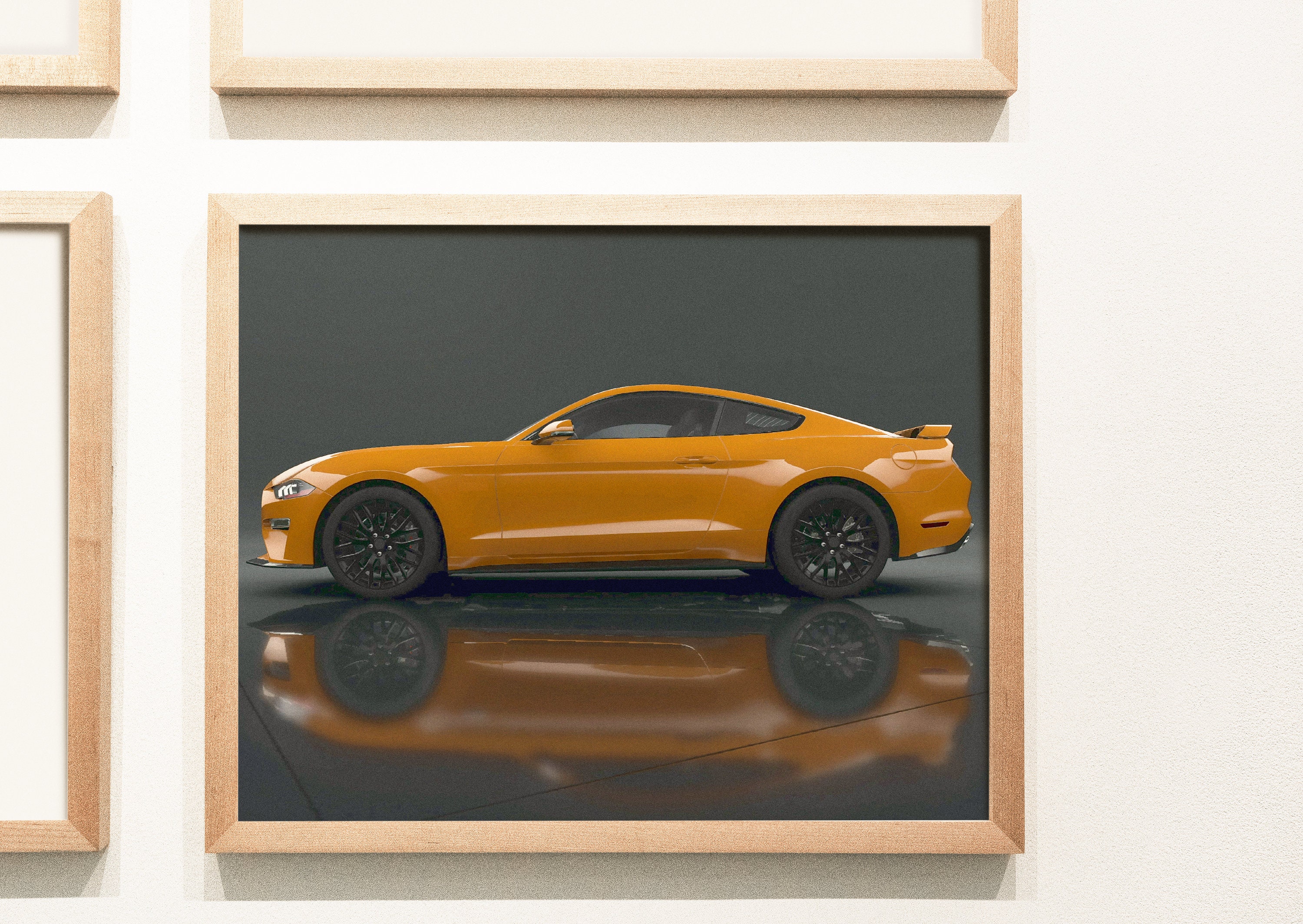 Ford Mustang GT Poster Sports Car Print Supercar Poster Luxury Car Wall ...