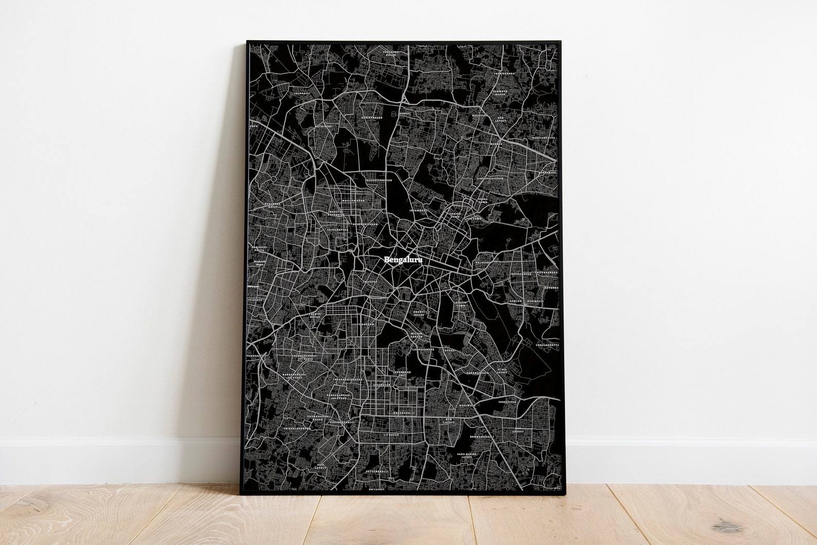 Bangalore Map Print, Bangalore Map Poster, Bangalore India Wall Art ...