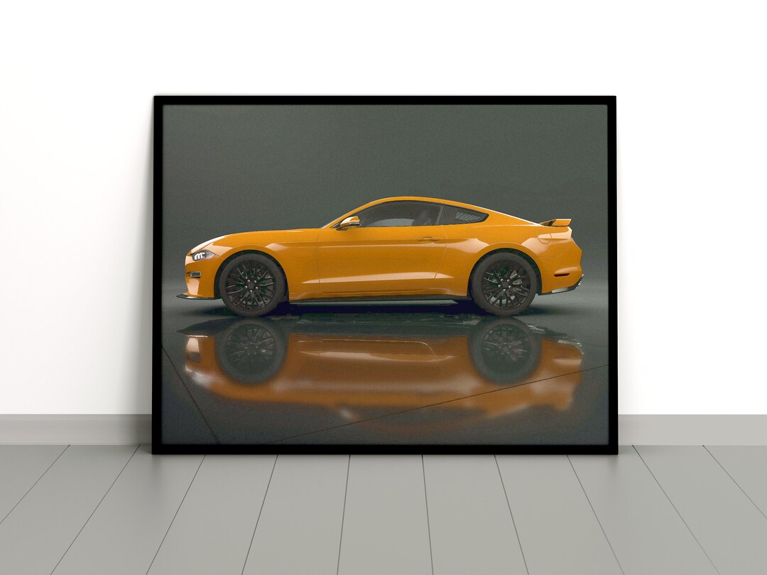Ford Mustang GT Poster Sports Car Print Supercar Poster Luxury Car Wall ...