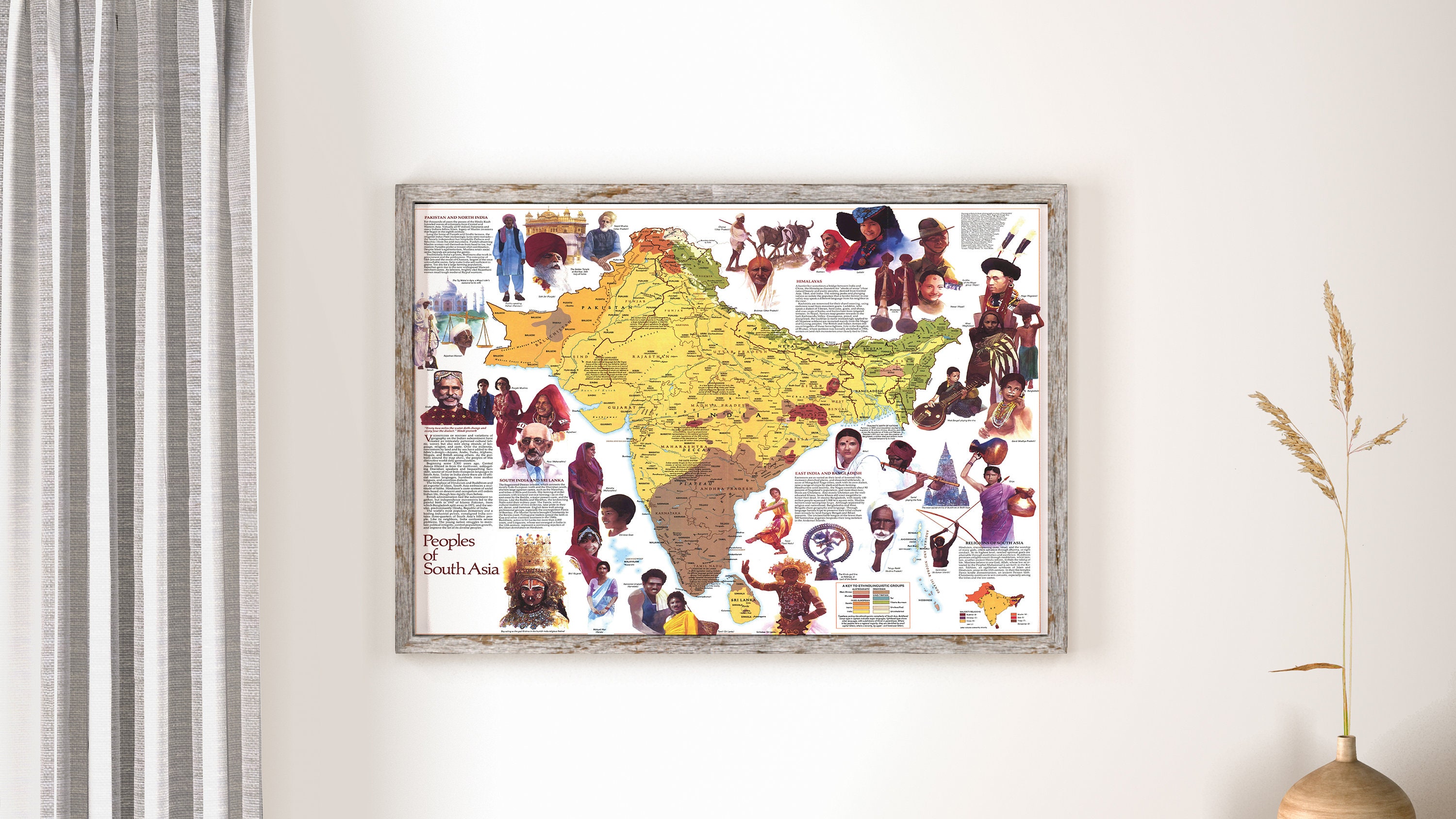 India Map Print India Map Poster Map of India Wall Art India Map Home ...