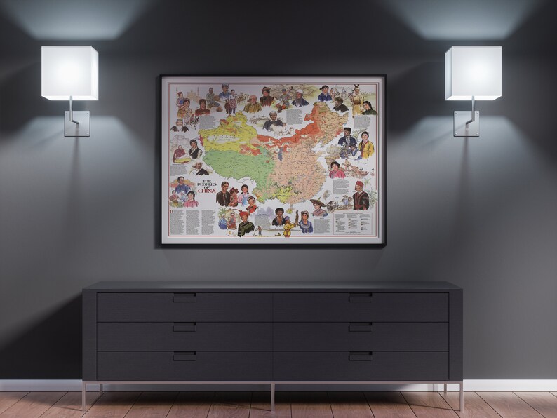 China Map Print China Map Poster China Map Home Decor China Map Wall ...