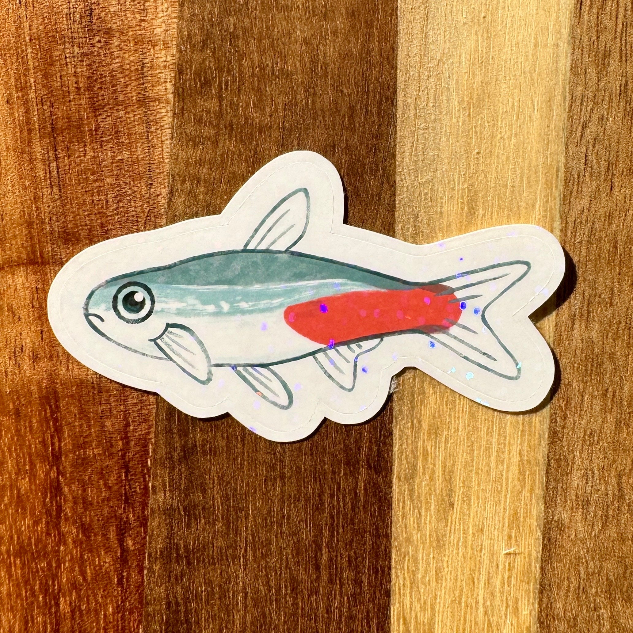 HOLOGRAPHIC Neon Tetra Fish Sticker 2.75” - Etsy