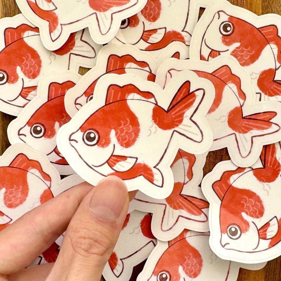 Goldfish Sticker 2 5/8” GLOSSY | HOLOGRAPHIC - Etsy