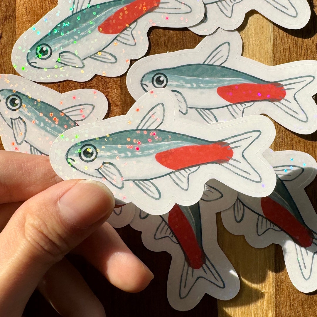 HOLOGRAPHIC Neon Tetra Fish Sticker 2.75” - Etsy