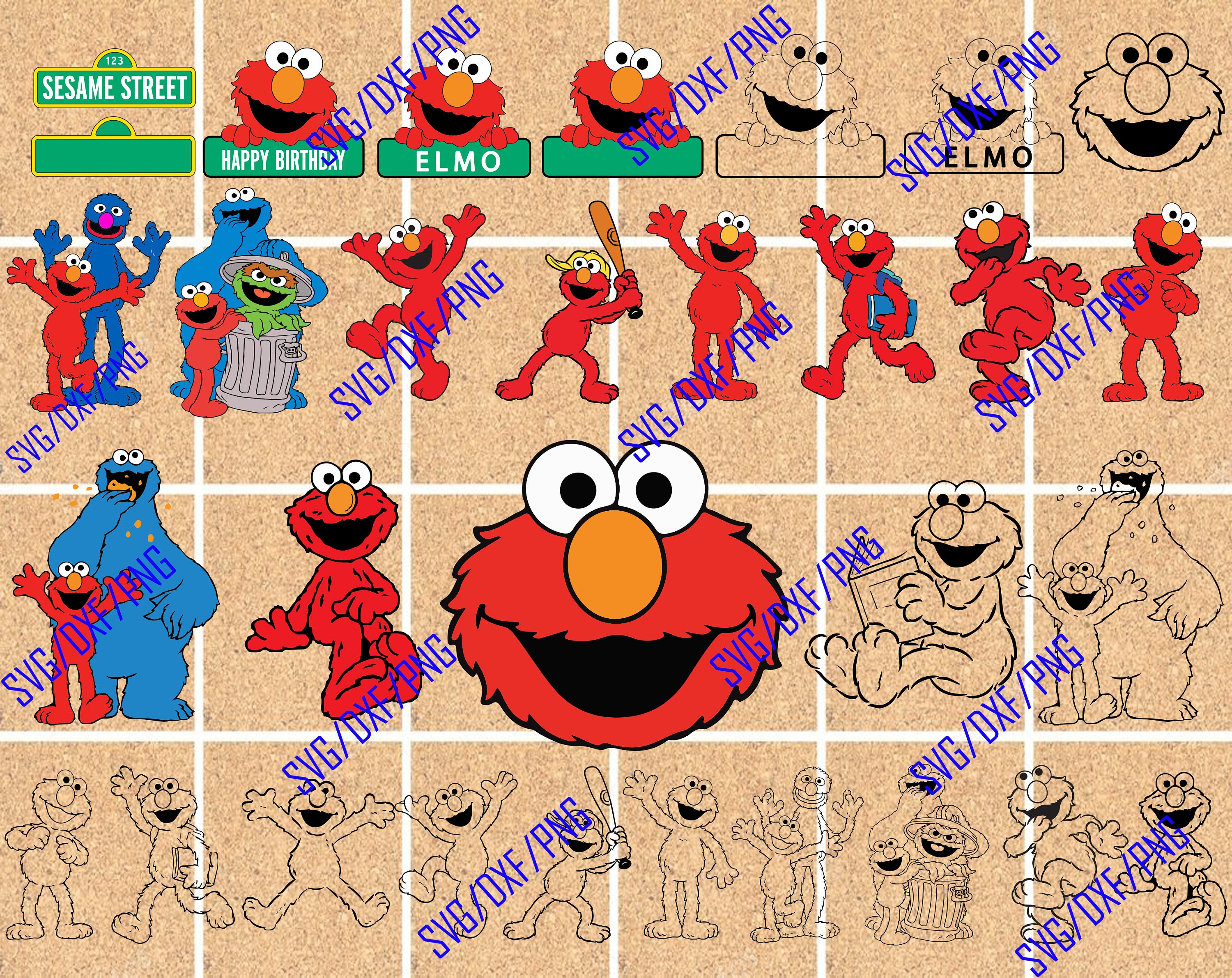 Elmo Bundle Svg Elmo Svg Elmo Bundle Clipart Cookie y Elmo | Etsy