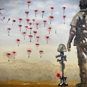 Poppy Parachute Original Watercolour Military Print or Original ...