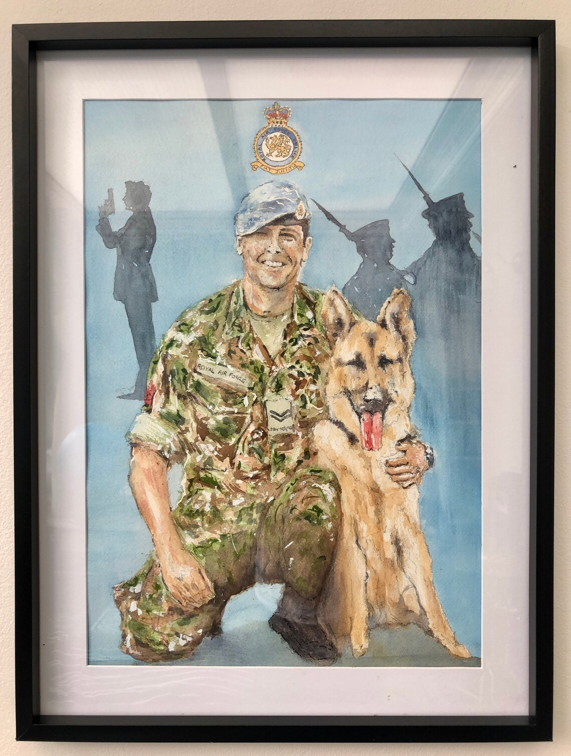 Custom Military Watercolour Portrait Personalise Army Navy - Etsy