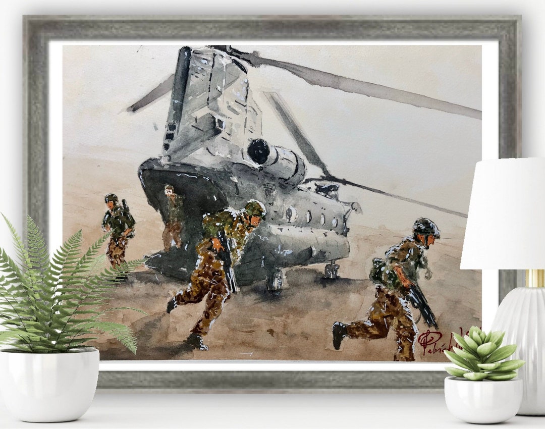 Custom Military Watercolour Portrait, Personalise Army, Navy or Air ...