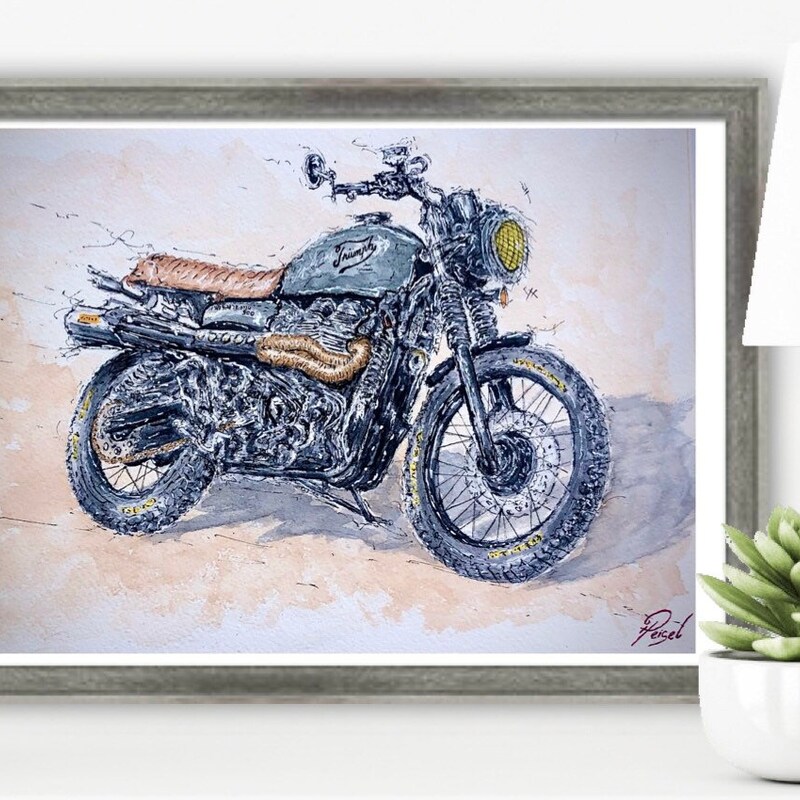 Motorcycle Painting - Etsy