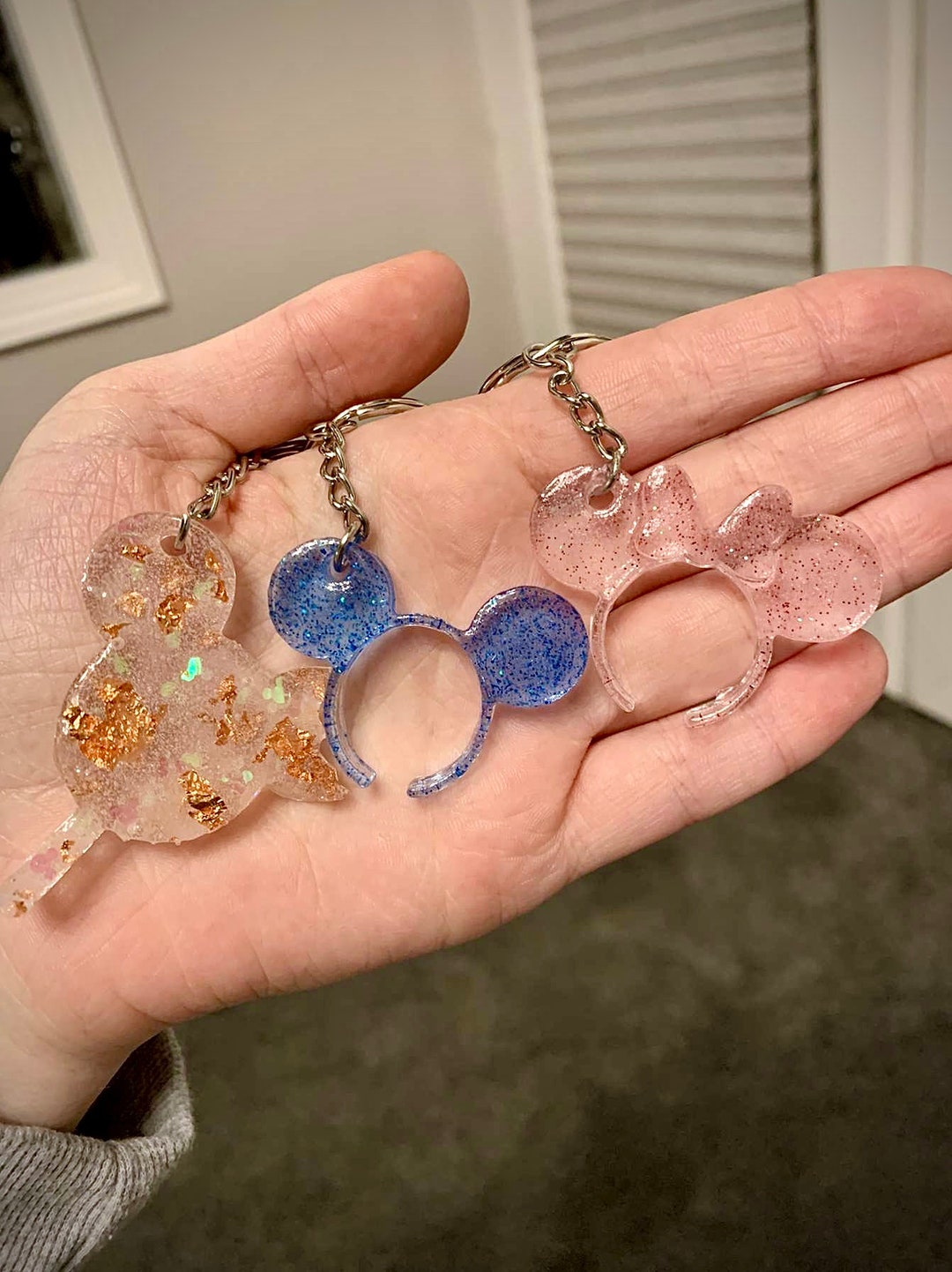 Disney Mickey and Minnie Mouse Keyrings Set of 3 - Etsy