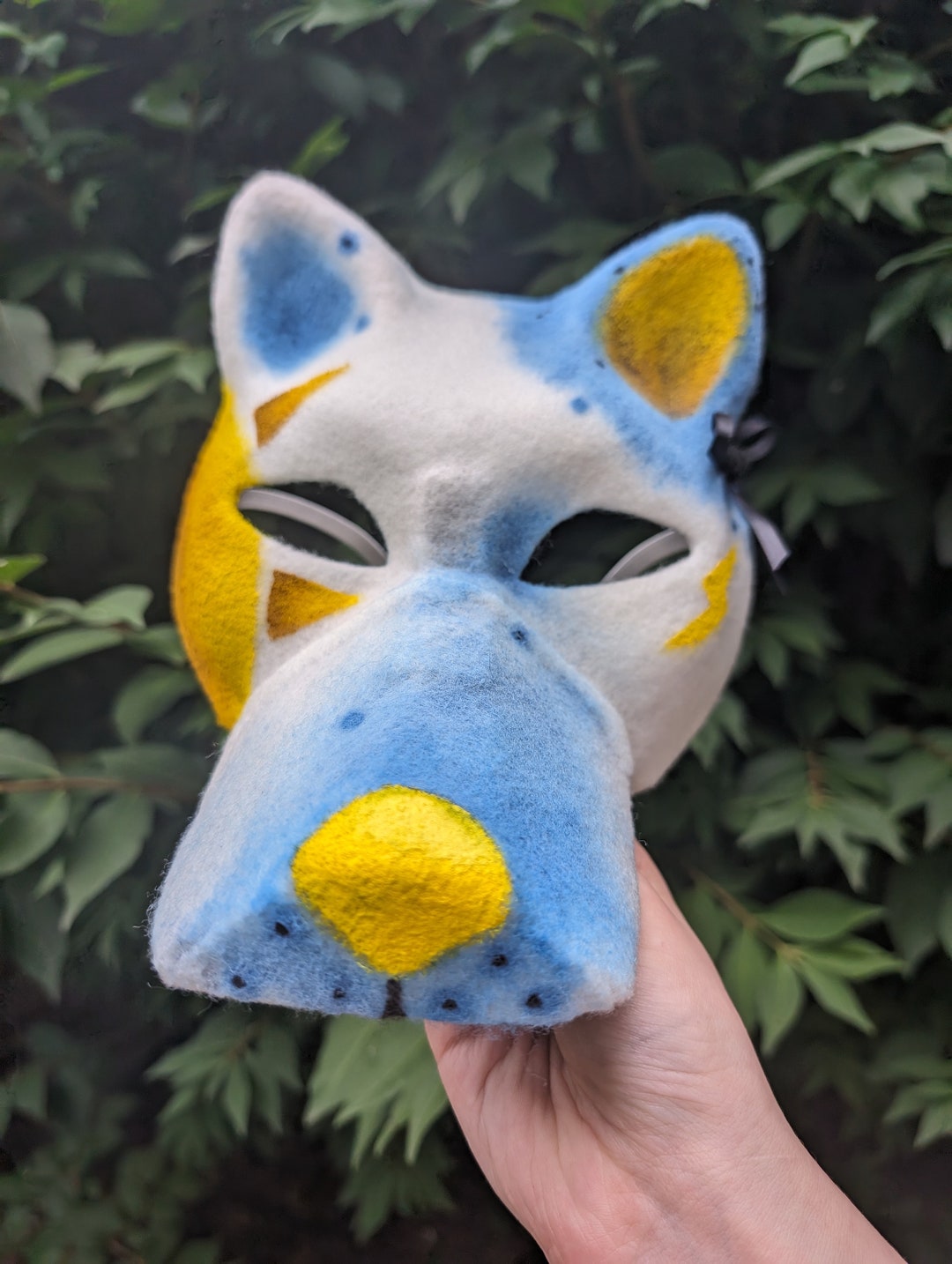 Handmade Felted Sun and Moon Wolf Otherkin Mask - Etsy
