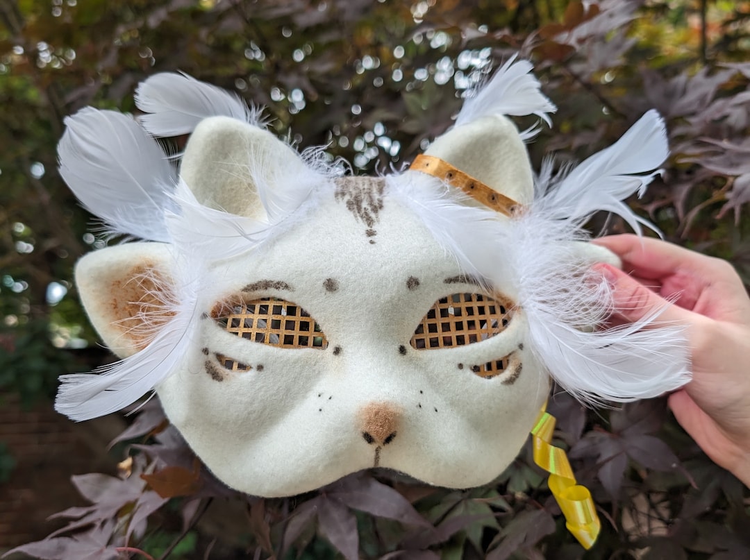 Handmade Felted Angel Cat Otherkin Mask - Etsy