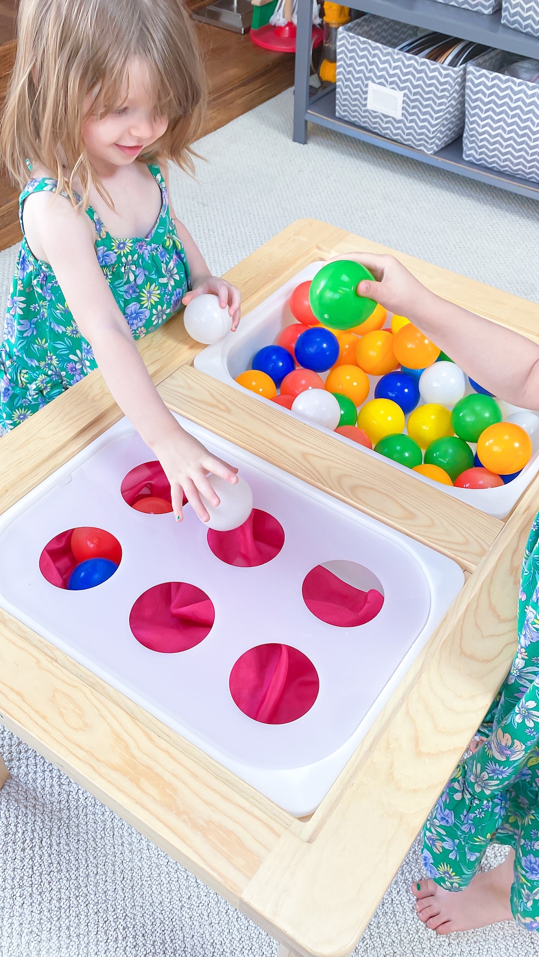 Acrylic Ball Pit Sort Large Trofast Bin of Flisat Table for Montessori ...