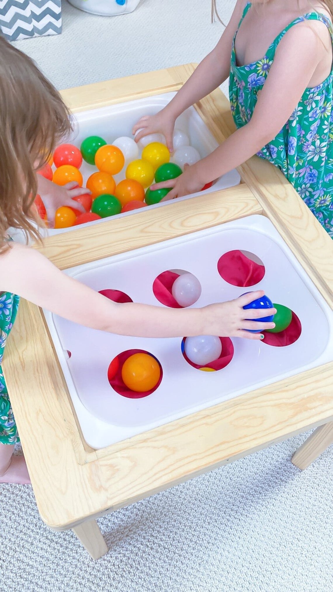 Acrylic Ball Pit Sort Large Trofast Bin of Flisat Table for Montessori ...