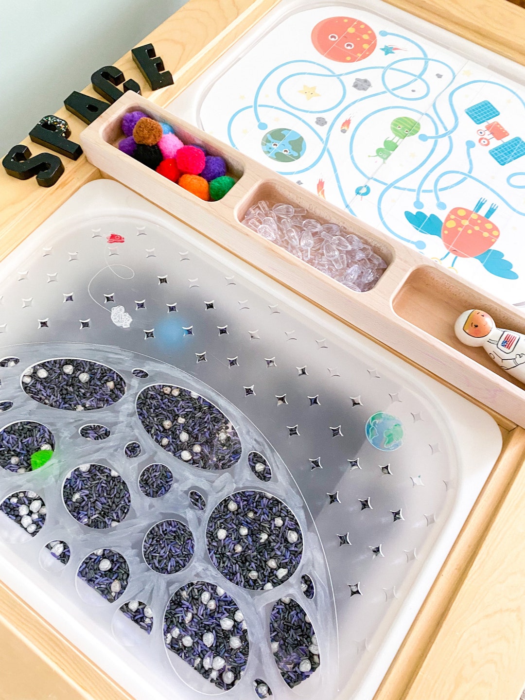 Outer Space Insert Large Trofast Bin of Flisat Table for Montessori ...