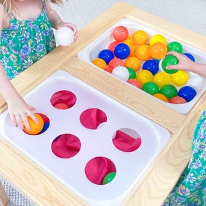 Acrylic Ball Pit Sort Large Trofast Bin of Flisat Table for Montessori ...
