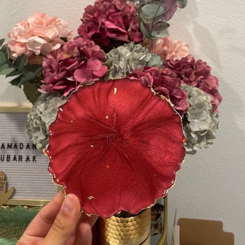 Handmade Red and Gold Christmas Tree Beaded Coasters Set of - Etsy