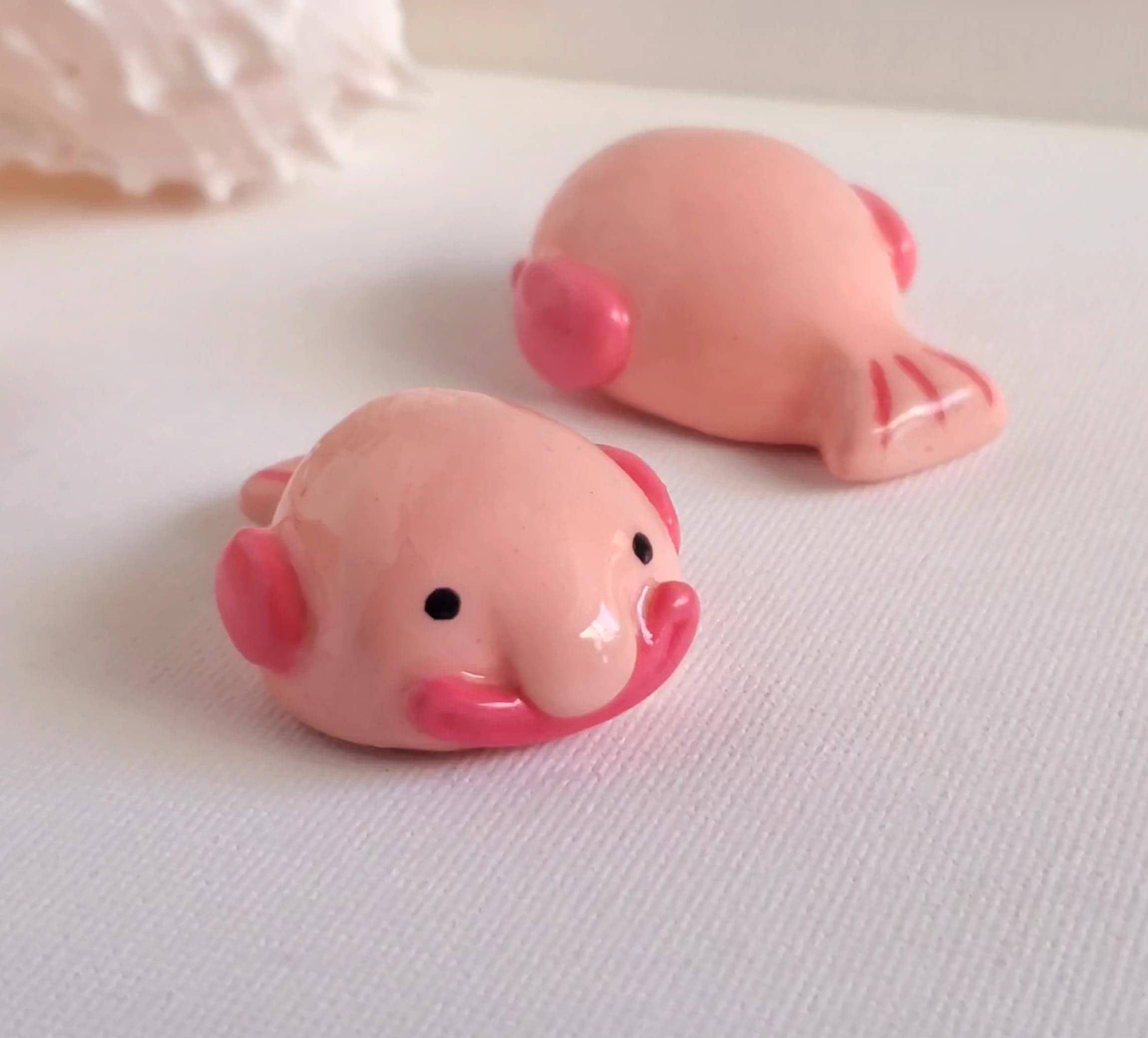 Blob Fish Charm | Desk Figurine, Handmade, Marine Animal - Etsy