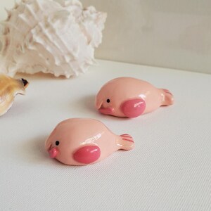 Blob Fish Charm | Desk Figurine, Handmade, Marine Animal - Etsy