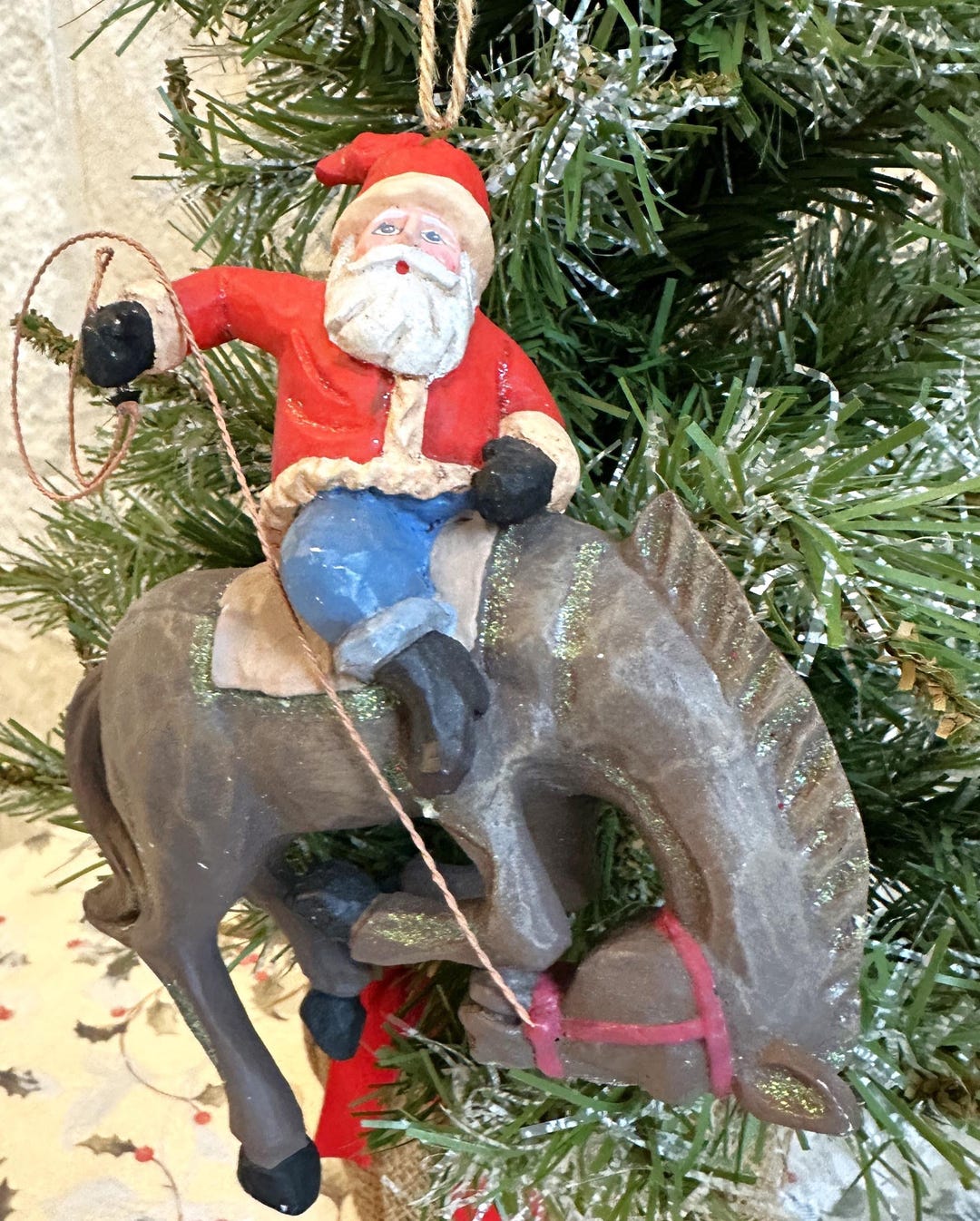 Bronco Busting Santa Ornament: Vintage Cowboy Christmas Decor (6") - Etsy