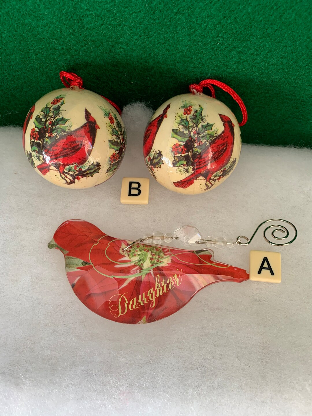 Choice: Vintage Cardinal Bird Ornaments/pair of Paper Mache Cardinal ...