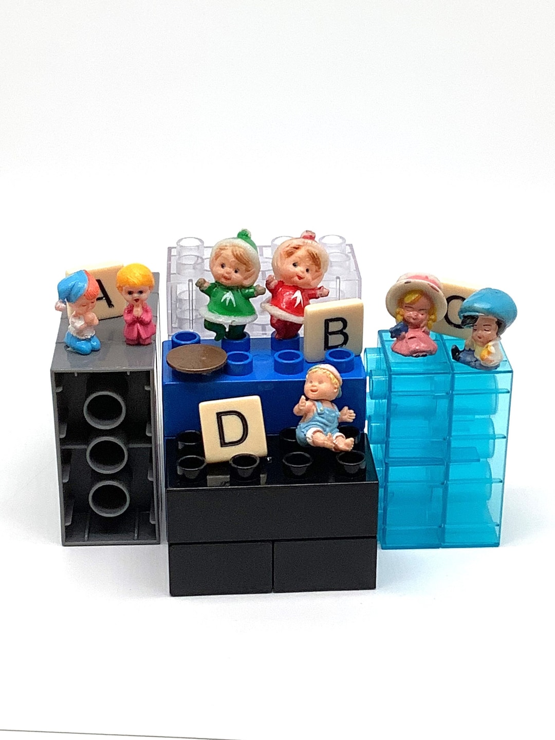 Miniature Plastic Boy & Girl Figurines/baby Shower Cake Topper Praying ...