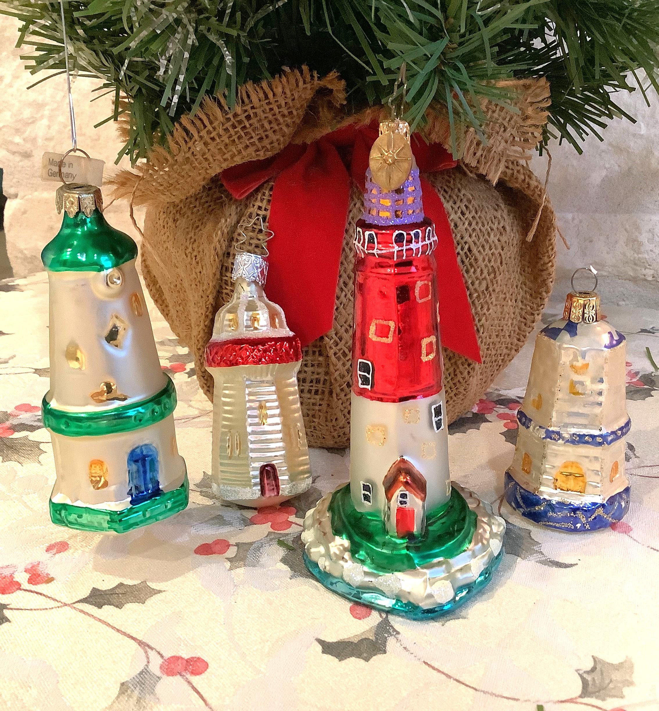 Hand Painted Mercury Glass Lighthouse Ornament: Radko, Inge-glas, Czech ...
