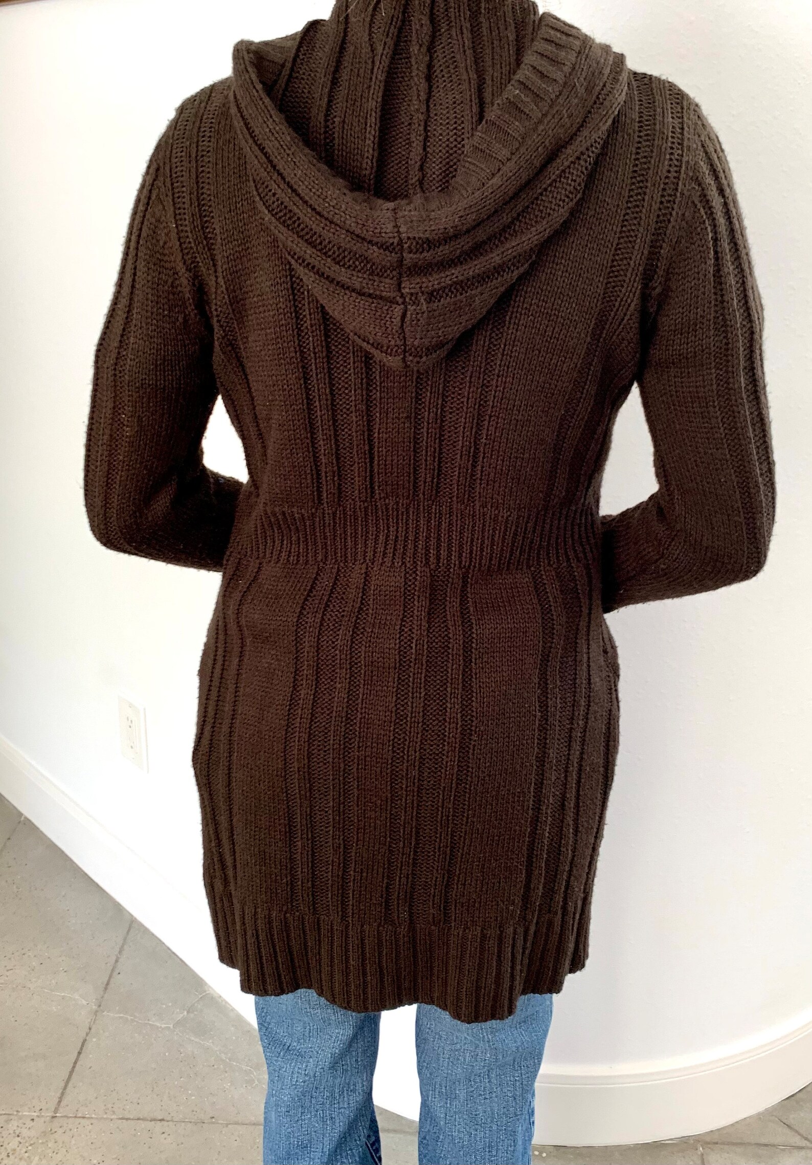 Vintage Hooked up by I.O.T Women's Sweater/vintage Brown Cable Knit ...