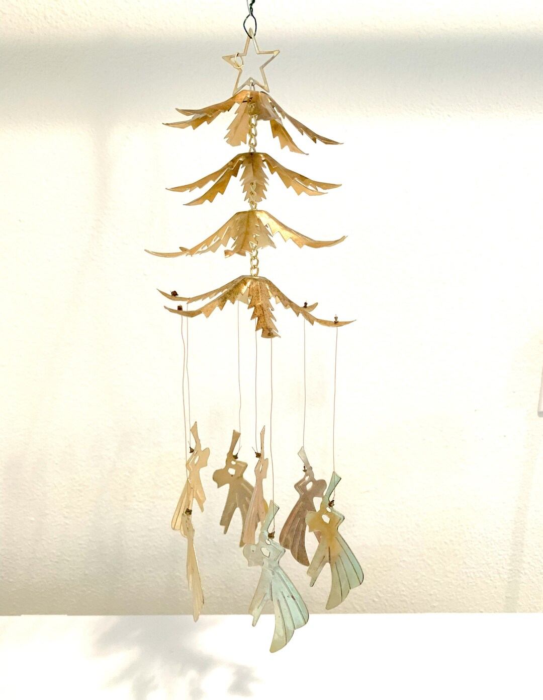 Vintage Angels Wind Chime/golden Angels Wind Chime/1977 Made in Hong ...