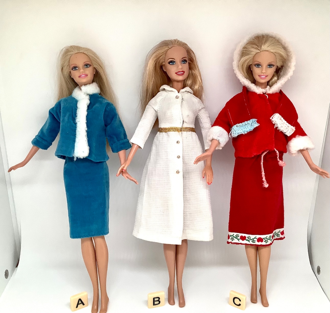 Barbie Clothing/choice of Barbie Winter Clothes/blue Velvet Suit ...