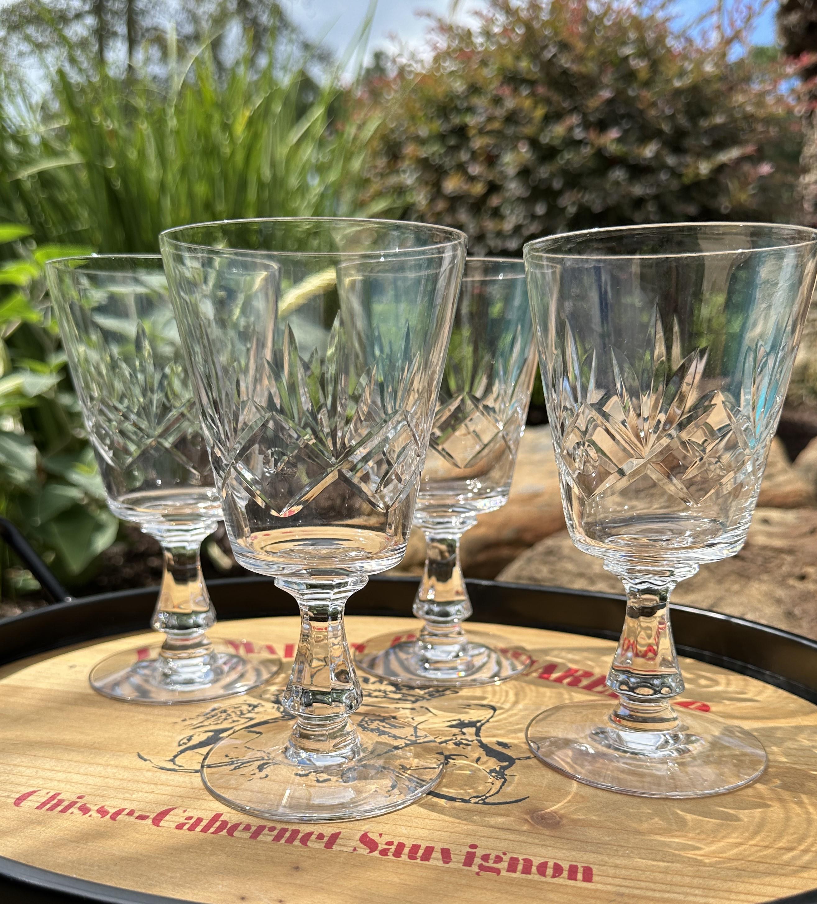 Cristal D'arques-durand Chantilly Taille Beaugency Water Wine Glasses ...