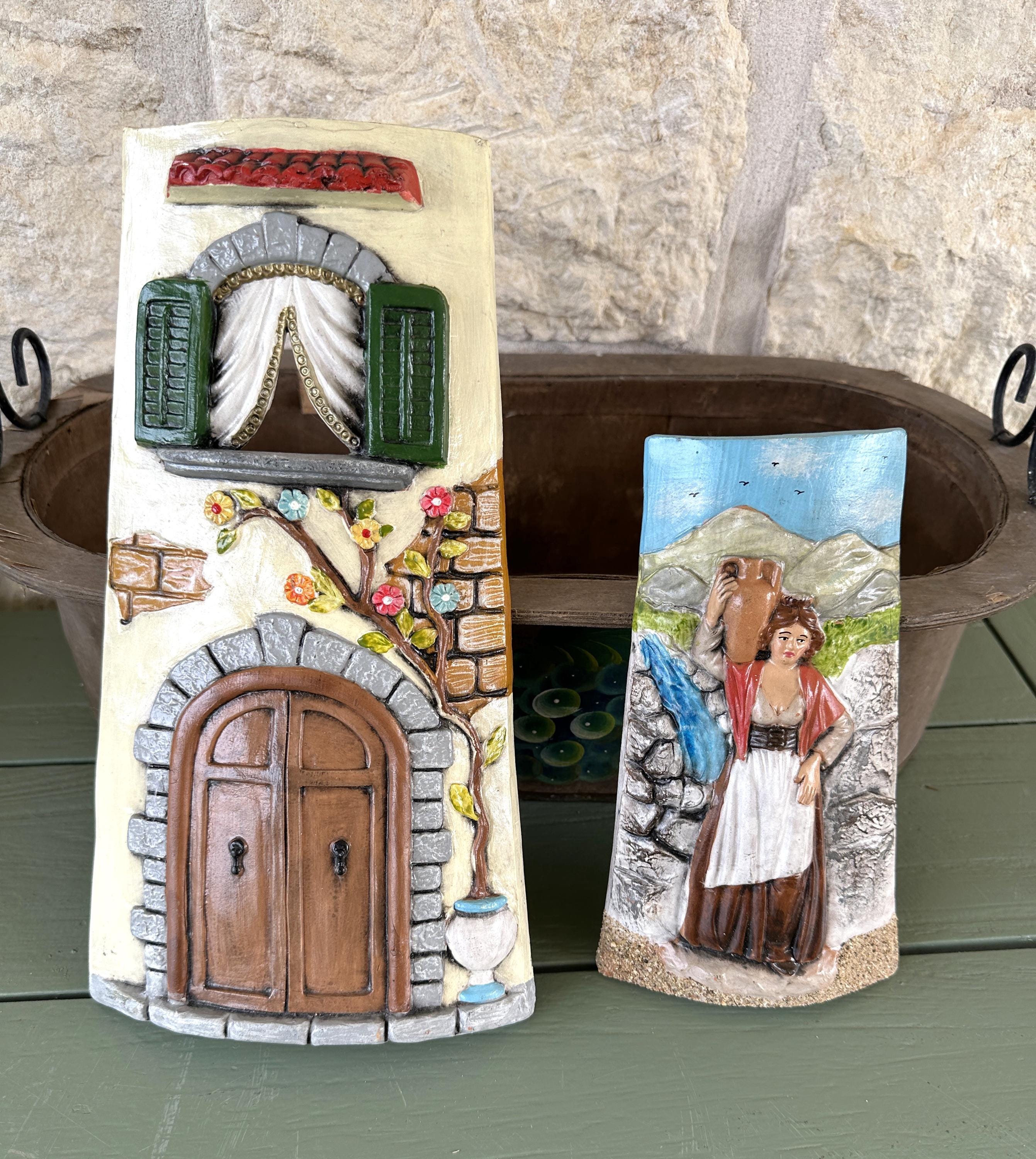 Vintage Beppe Buzzetta Clay Wall Tiles: Italian High Relief Art - Etsy