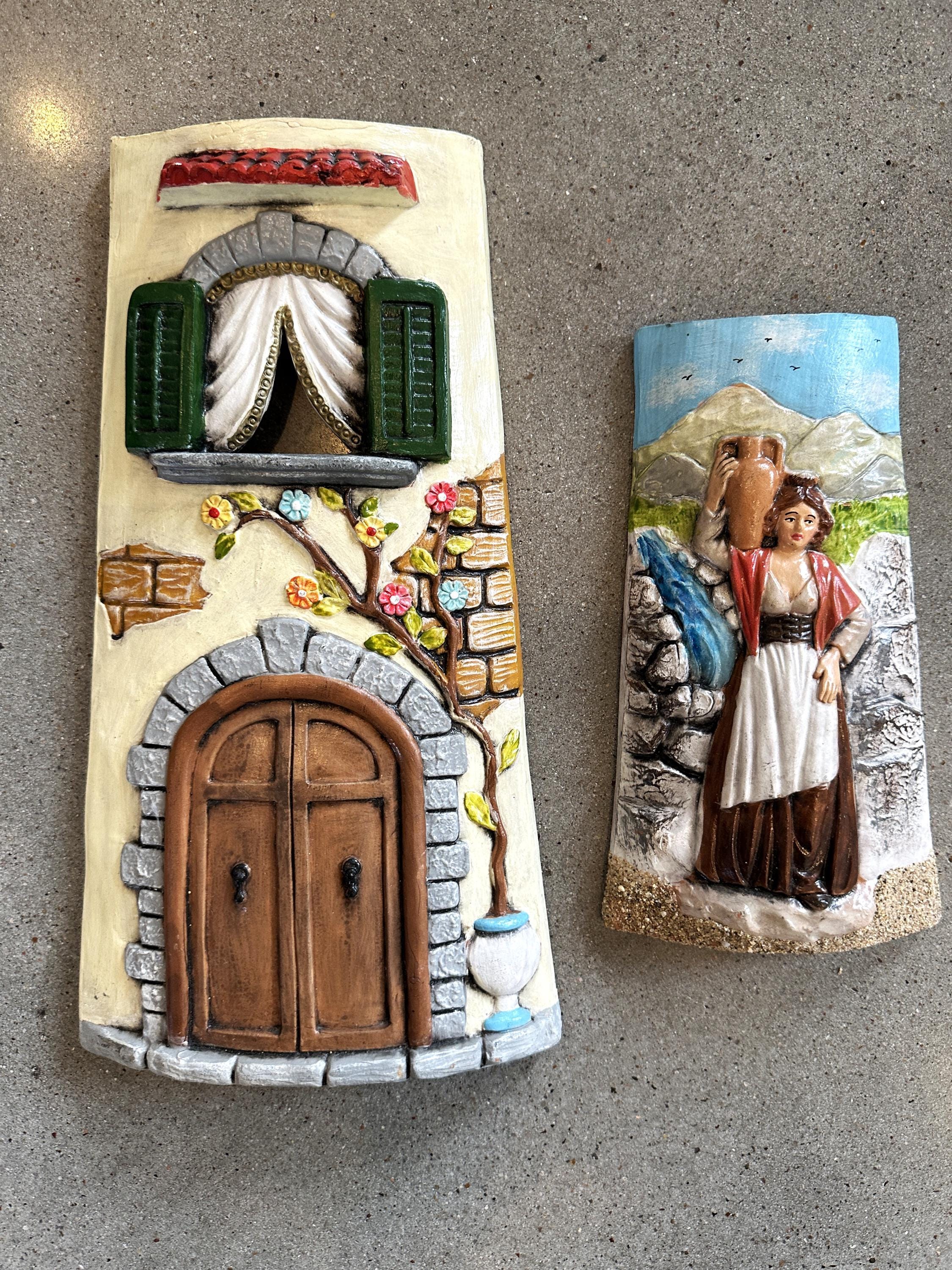 Vintage Beppe Buzzetta Clay Wall Tiles: Italian High Relief Art - Etsy
