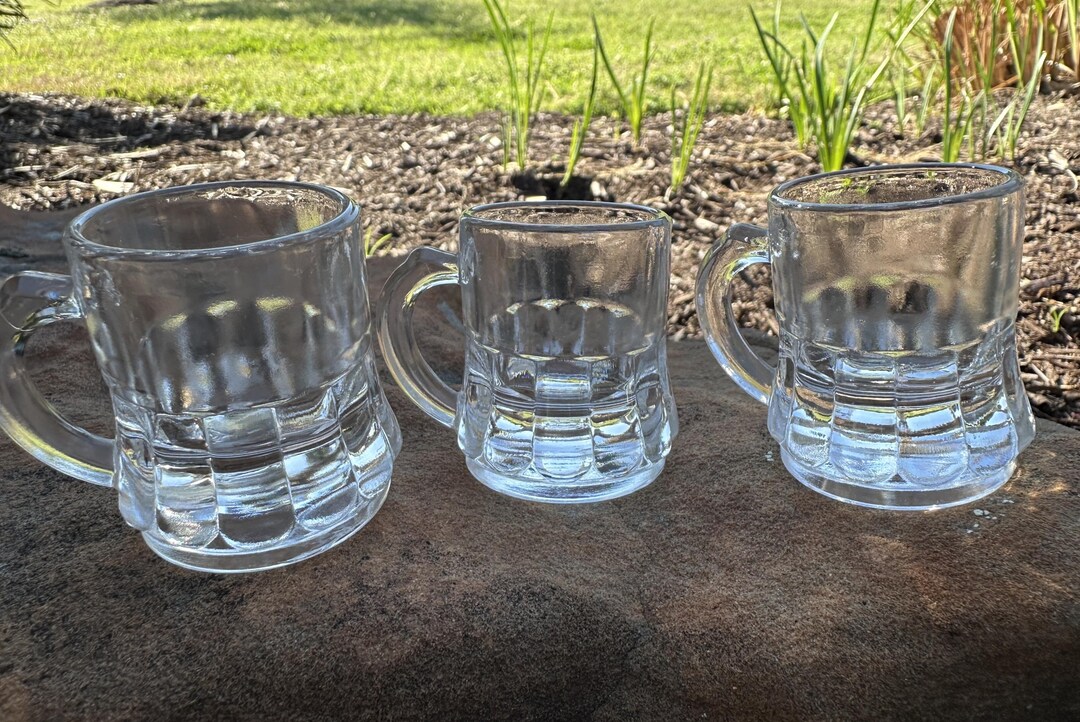 Vintage Federal Beer Mug Shot Glasses - Set of 3 Miniature Barware - Etsy