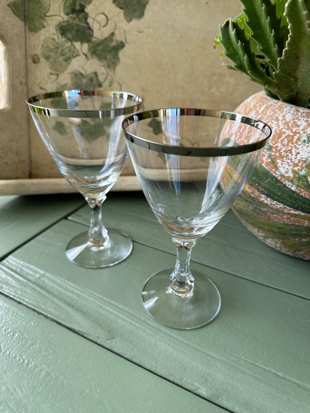 Sets of 4 Fostoria Wedding Ring Water Wine Goblets/mcm Fostoria ...