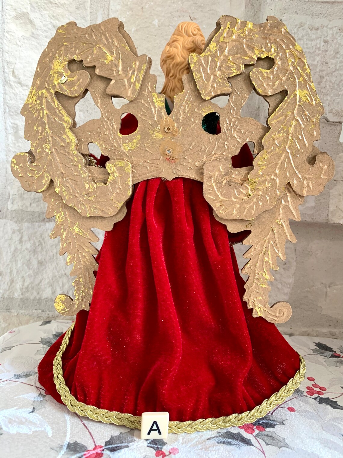 Choice:vintage Large Gold & Red Angel Statues-tree - Etsy