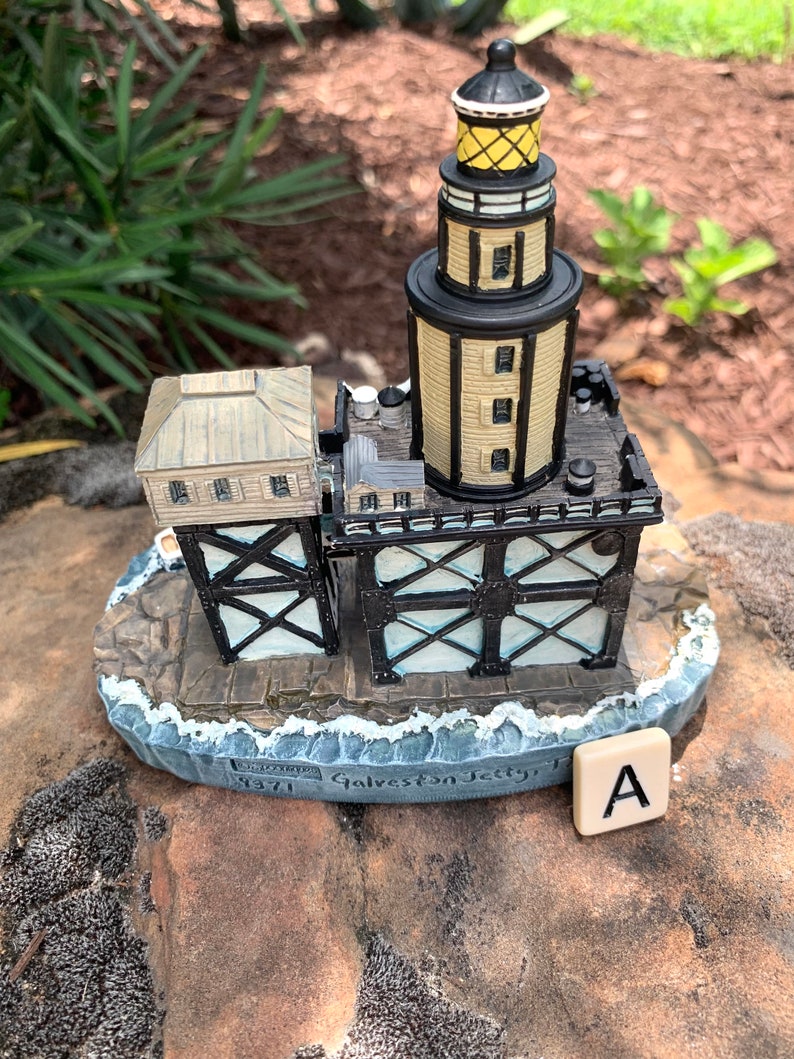 Vintage Lighthouse Figurine: Galveston Jetty or Selkirk NY, Hand ...