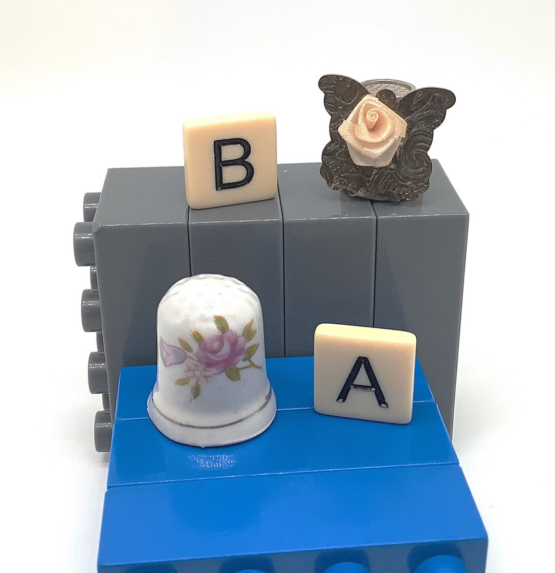 Vintage German Miniature Thimbles/porcelain Floral Thimble/pewter ...