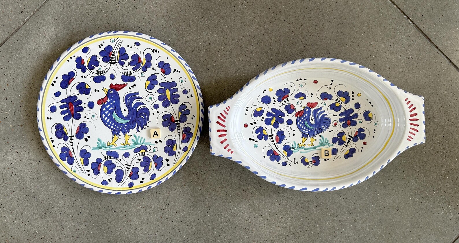 Vintage Deruta Rooster Serving Dish: Italian Dip A Mano Platter or ...