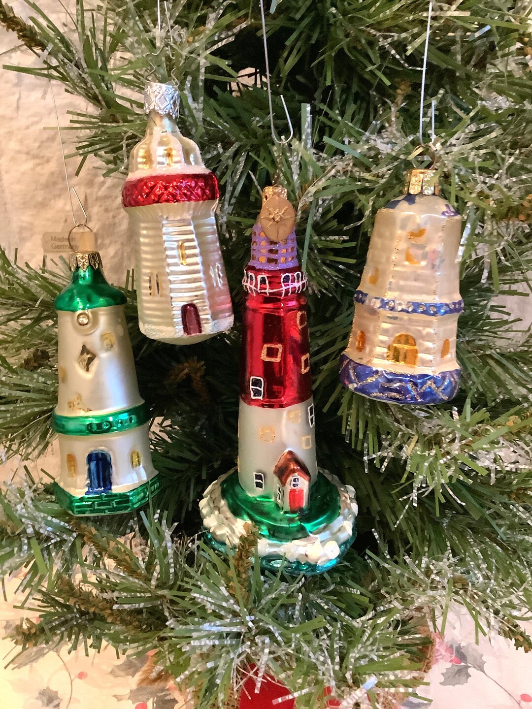 Hand Painted Mercury Glass Lighthouse Ornament: Radko, Inge-glas, Czech ...