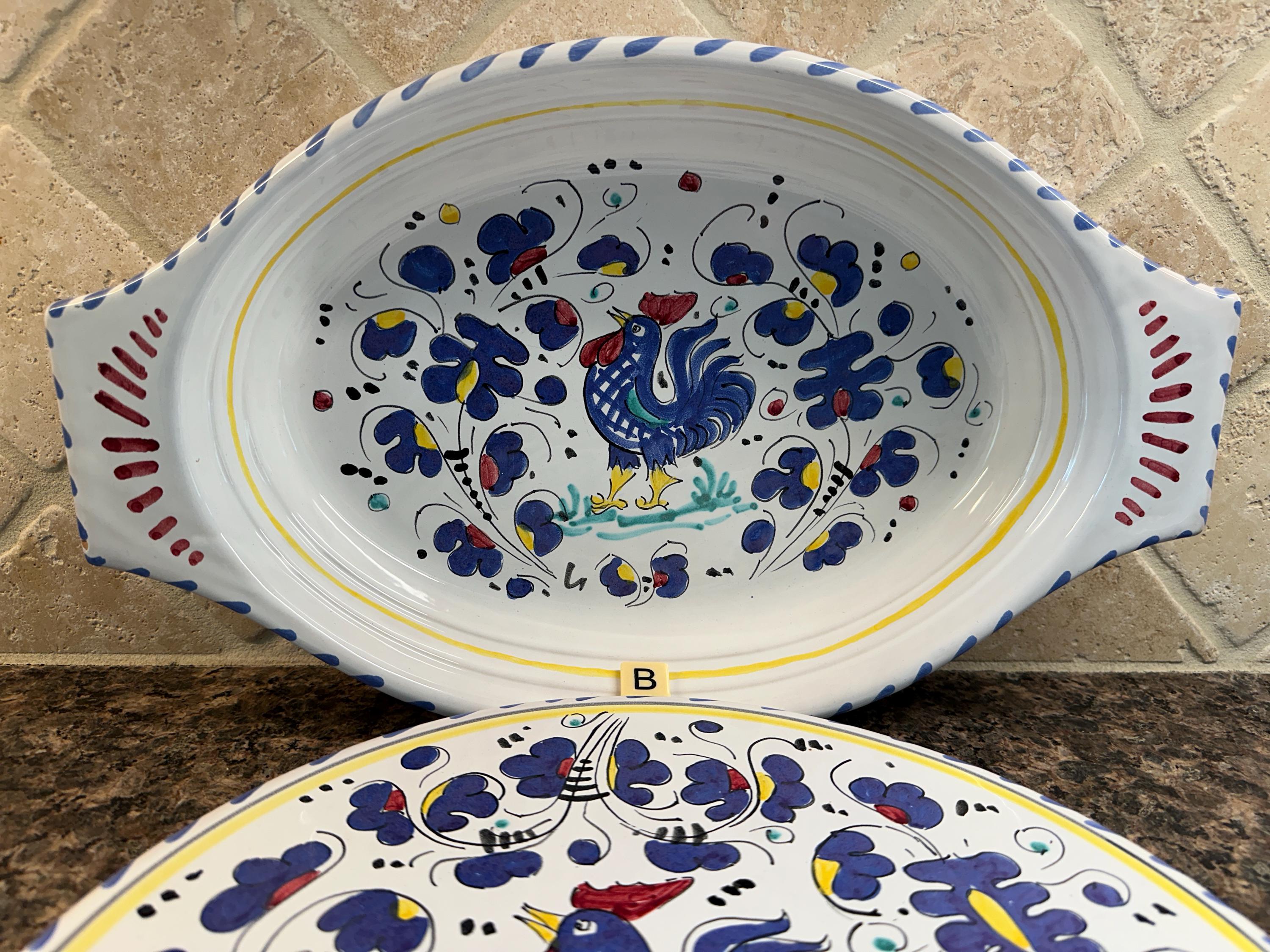 Vintage Deruta Rooster Serving Dish: Italian Dip A Mano Platter or ...