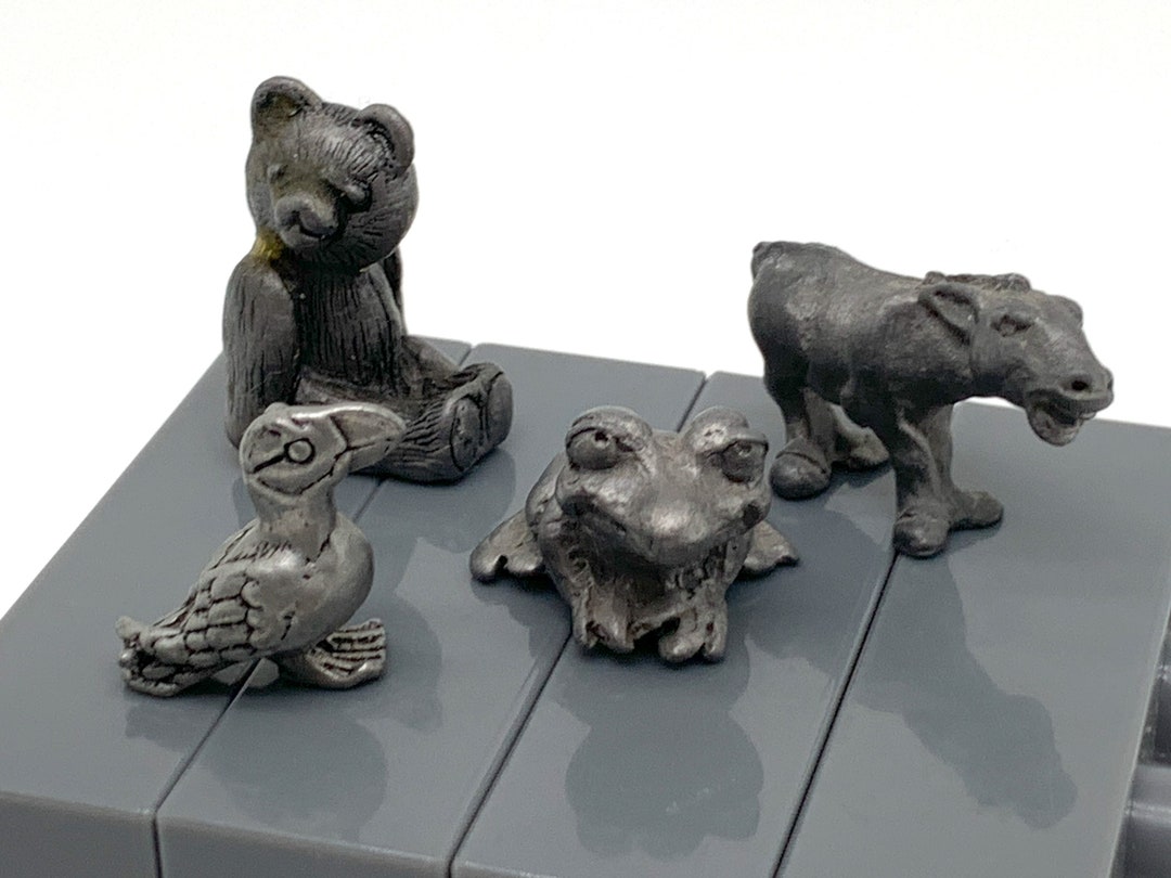 Miniature Signed Pewter Animals: Toucan, Frog, Donkey, Teddy Bear ...