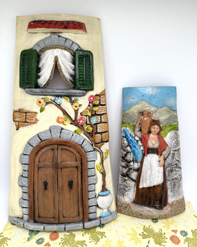 Vintage Beppe Buzzetta Clay Wall Tiles: Italian High Relief Art - Etsy