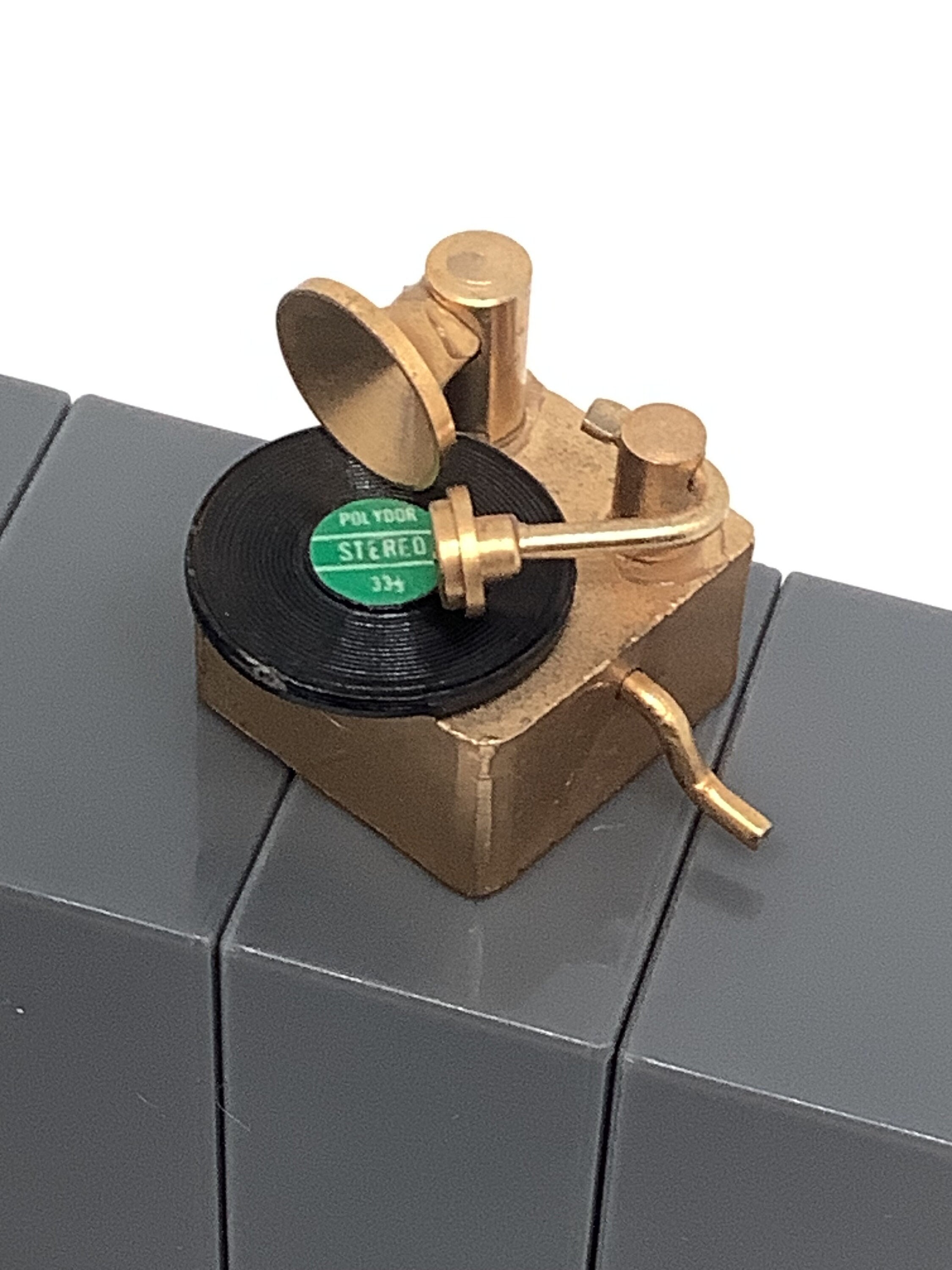 Vintage Miniature Gold Phonograph Gramophone Record - Etsy