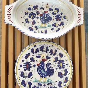 Vintage Deruta Rooster Serving Dish: Italian Dip A Mano Platter or ...