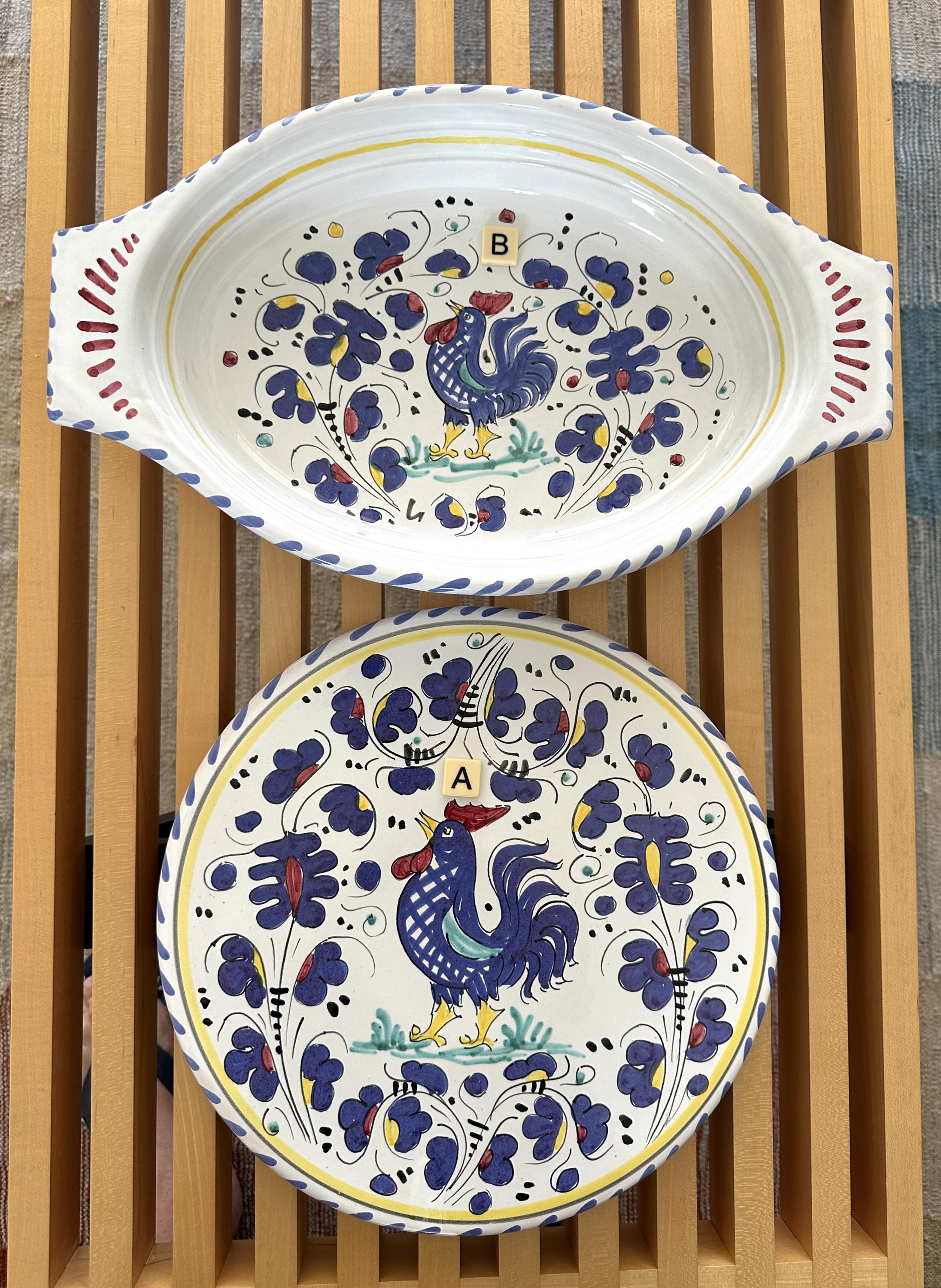 Vintage Deruta Rooster Serving Dish: Italian Dip A Mano Platter or ...