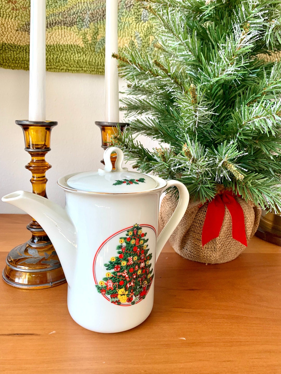 Vintage Christmas Coffee-teapot/carson Pirie Scott Porcelain Coffee ...