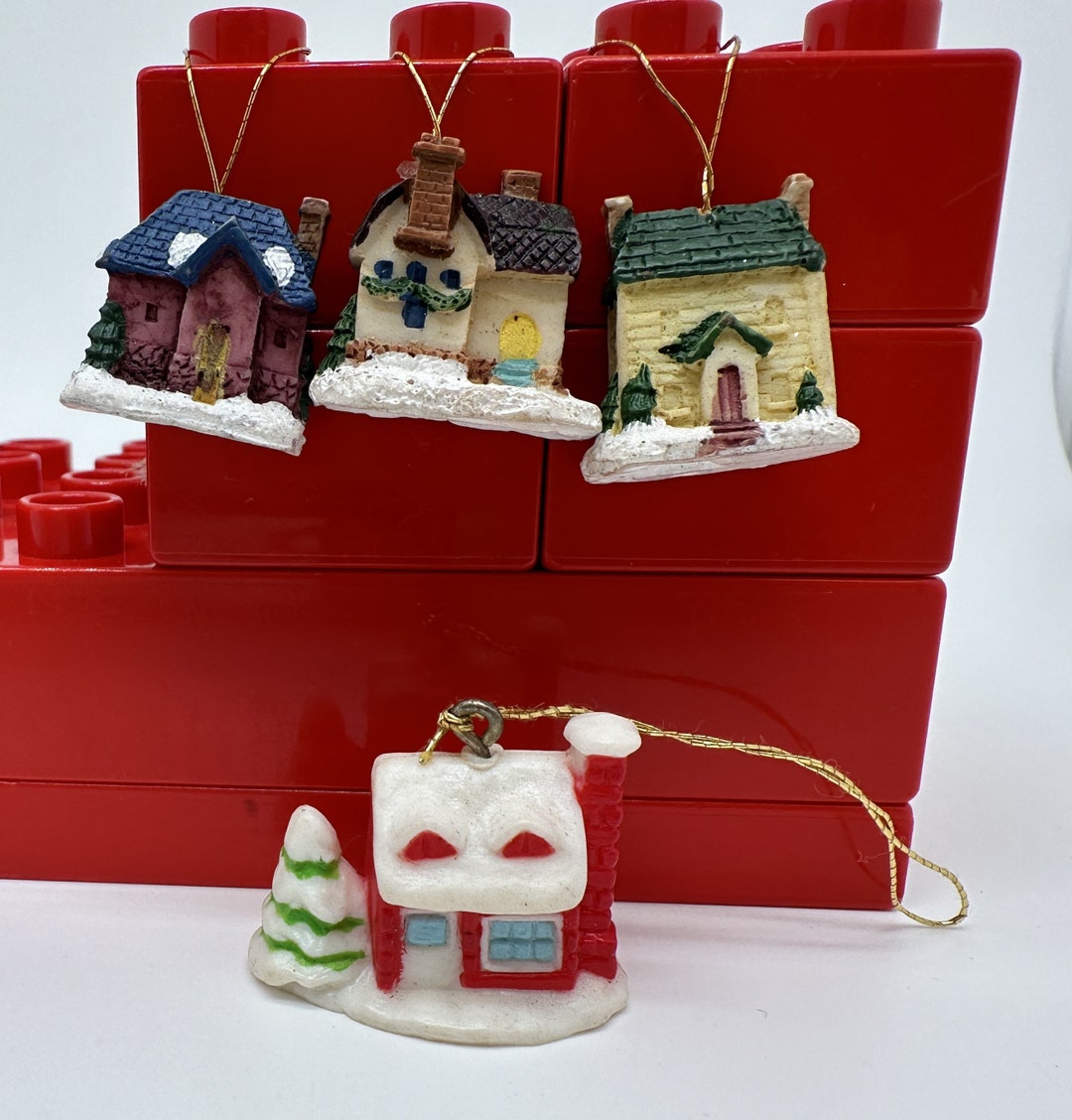 Miniature Christmas Ornaments/tiny Village House Ornaments/miniature ...
